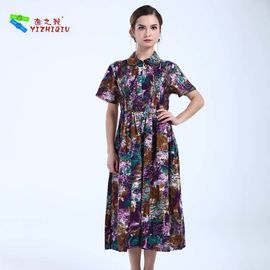 YIZHIQIU Flower Patterns Printed Dress With Collar