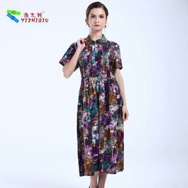 YIZHIQIU Flower Patterns Printed Dress With Collar