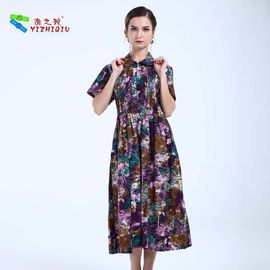 YIZHIQIU Flower Patterns Printed Dress With Collar