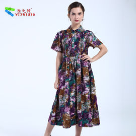YIZHIQIU Flower Patterns Printed Dress With Collar