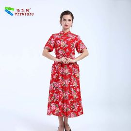 YIZHIQIU Chinese Neck Design Style Printed Dresses