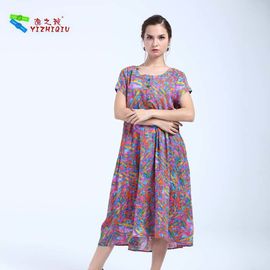 YIZHIQIU Hot Sale Printing Midi Summer Loose Dress