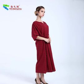 YIZHIQIU V Neck Different Color Waist Long Dresses