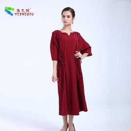 YIZHIQIU V Neck Different Color Waist Long Dresses