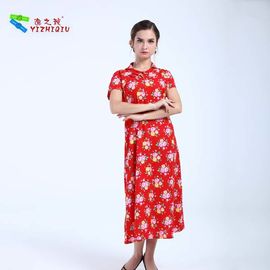 YIZHIQIU Chinese Designer Neck Flower Printed Dress