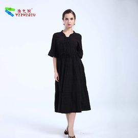 YIZHIQIU Wholesale Custom Black Loose Maxi Dress