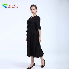YIZHIQIU Wholesale Custom Black Loose Maxi Dress