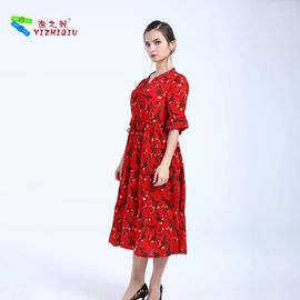 YIZHIQIU Short Sleeve Cotton And Linen Flare Dress