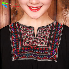 Simple Long Linen Dresses , Ladies One Piece Dress Mexican Embroidered