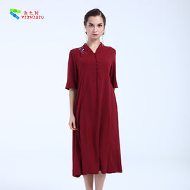 YIZHIQIU summer 100% Cotton Red lady dress