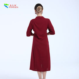 YIZHIQIU summer 100% Cotton Red lady dress