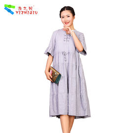 Comfortable Cotton Summer Clothing Ladies Dresses Washable , Mid - Calf Length