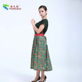 Anti Static Long Cotton Summer Dresses Flower Printed China Vintage Style