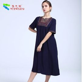 YIZHIQIU embroidered green women boho dress