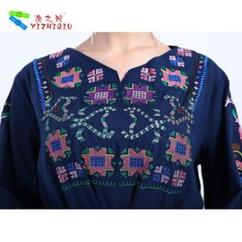 Embroidered Floral Boho Summer Dresses With Three Quarter Cm Sleeve Length