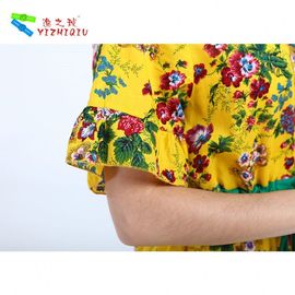 Elegant Casual Floral Dresses Anti - Wrinkle , 100 Percent Cotton Material