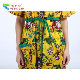 Elegant Casual Floral Dresses Anti - Wrinkle , 100 Percent Cotton Material