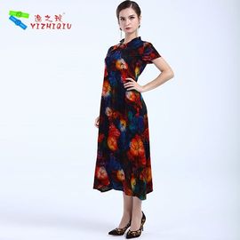 Long Floral Summer Dresses Vestidos / Long Cotton Dress With Short Sleeves