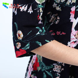 Comfortable Cotton Long Sleeve Black Maxi Dress With Button / Zippers Decoration