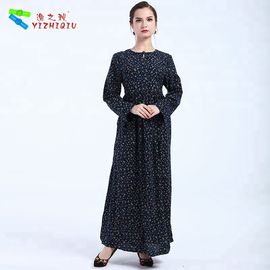 Black Cotton Ladies Long Sleeve Dresses Boho Autumn Dress Ankle - Length