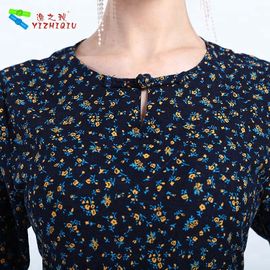 Black Cotton Ladies Long Sleeve Dresses Boho Autumn Dress Ankle - Length