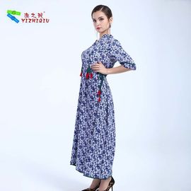 Simple Slim Fitted Ladies Long Sleeve Dresses With Handmade Button Design