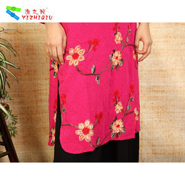Floral Printed Ladies Cotton Clothing Long Sleeve Winter Dresses Customized Color