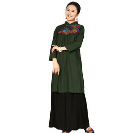 Elegant Linen Short Cotton Summer Dresses Chinese Traditional Cheongsam