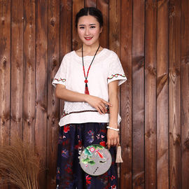White Breathable Slim Shirt Retro Chinese Style Blouses