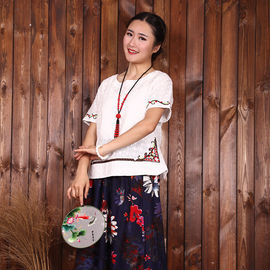 White Breathable Slim Shirt Retro Chinese Style Blouses