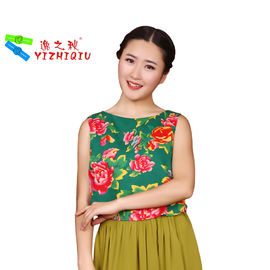 Women Casual Sleeveless Printed Cotton Blouse