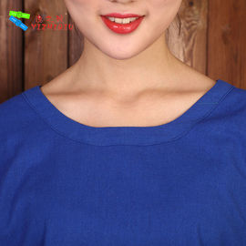 Women Summer Casual Short Sleeve Cotton Blouse None Pattern With Dyed Technics