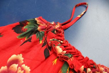 Sexy Printed Sleeveless Halter Crop Top S-XXXL Size , Ruffles Decoration