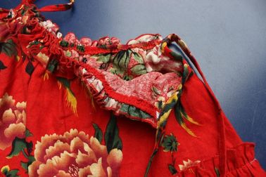 Sexy Printed Sleeveless Halter Crop Top S-XXXL Size , Ruffles Decoration