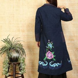 YIZHIQIU cottonpadded ladies embroidered dress coat
