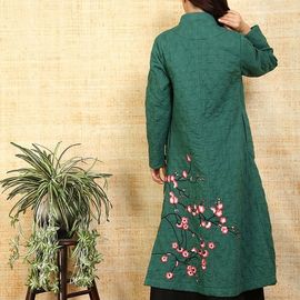 YIZHIQIU cottonpadded embroidery ladies fashion coat