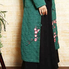 YIZHIQIU cottonpadded embroidery ladies fashion coat