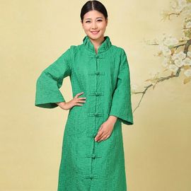 Custom Green Chinese Cotton Padded Jacket Single Breasted Closure Type