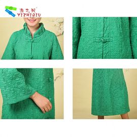 Custom Green Chinese Cotton Padded Jacket Single Breasted Closure Type