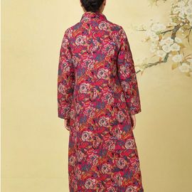 Anti Wrinkle Traditional Chinese Winter Coat , 100% Cotton Long Chinese Coat