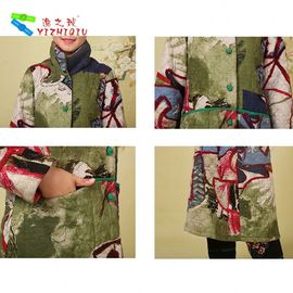 Women Embroidered Cotton Padded Coat , Long Traditional Chinese Winter Clothing
