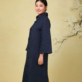 Comfortable Black Chinese Cotton Padded Jacket Long Sleeve For Women
