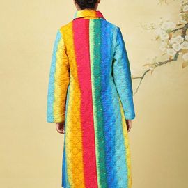 Ladies Thick Chinese Style Winter Coats Floral Pattern With Mandarin Collar