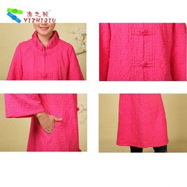 Pink Thick Chinese Cotton Padded Jacket L XL XXL Size With Pockets / Front Open