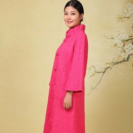 Pink Thick Chinese Cotton Padded Jacket L XL XXL Size With Pockets / Front Open