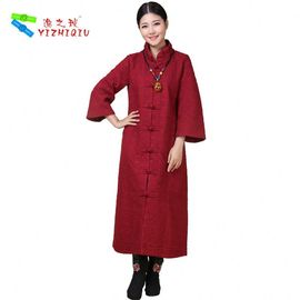 Graceful Regular Sleeve Chinese Quilted Coat , Women Cotton Embroidered Jacket