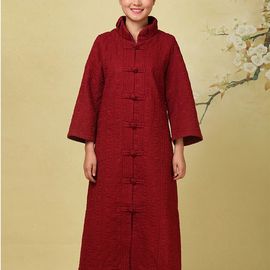 Graceful Regular Sleeve Chinese Quilted Coat , Women Cotton Embroidered Jacket