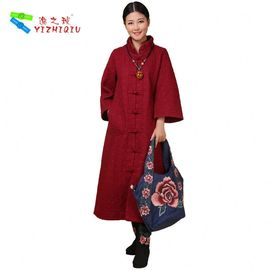 Graceful Regular Sleeve Chinese Quilted Coat , Women Cotton Embroidered Jacket