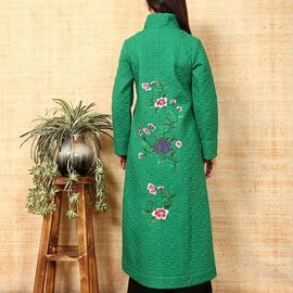 Ladies Cotton Vintage Chinese Embroidered Jackets Coat Mandarin Collar