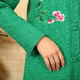 Ladies Cotton Vintage Chinese Embroidered Jackets Coat Mandarin Collar